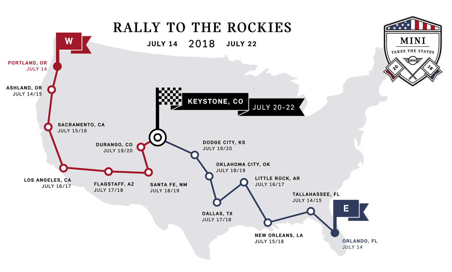 MINI USA Announces Official Route For MINI Takes The States 2018 - MINI ...